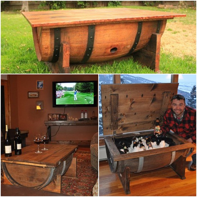 Diy Whiskey Barrel Table