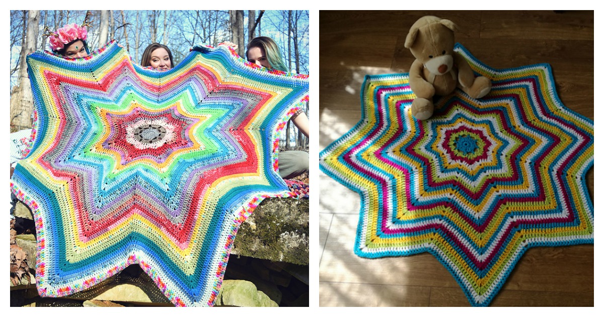 8 Point Star Blanket Free Crochet Pattern - Cool Creativities