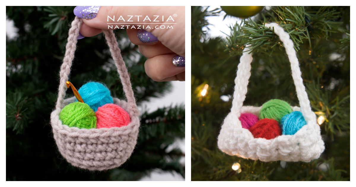 Yarn Basket Ornament Free Crochet Pattern - Cool Creativities
