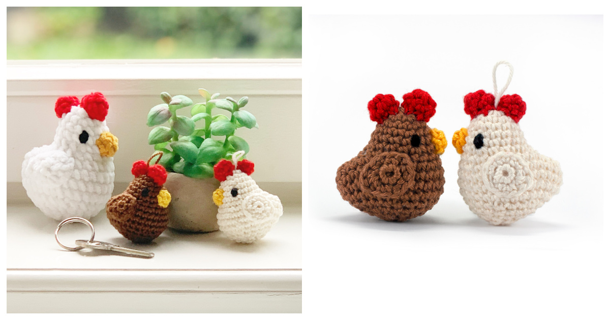 Chicken Amigurumi Keychain Free Crochet Pattern and Video